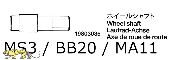 Tamiya Laufrad-Achse x10 (MS3 / BB20 / MA11) für Tamiya Leopard 2A6 ...